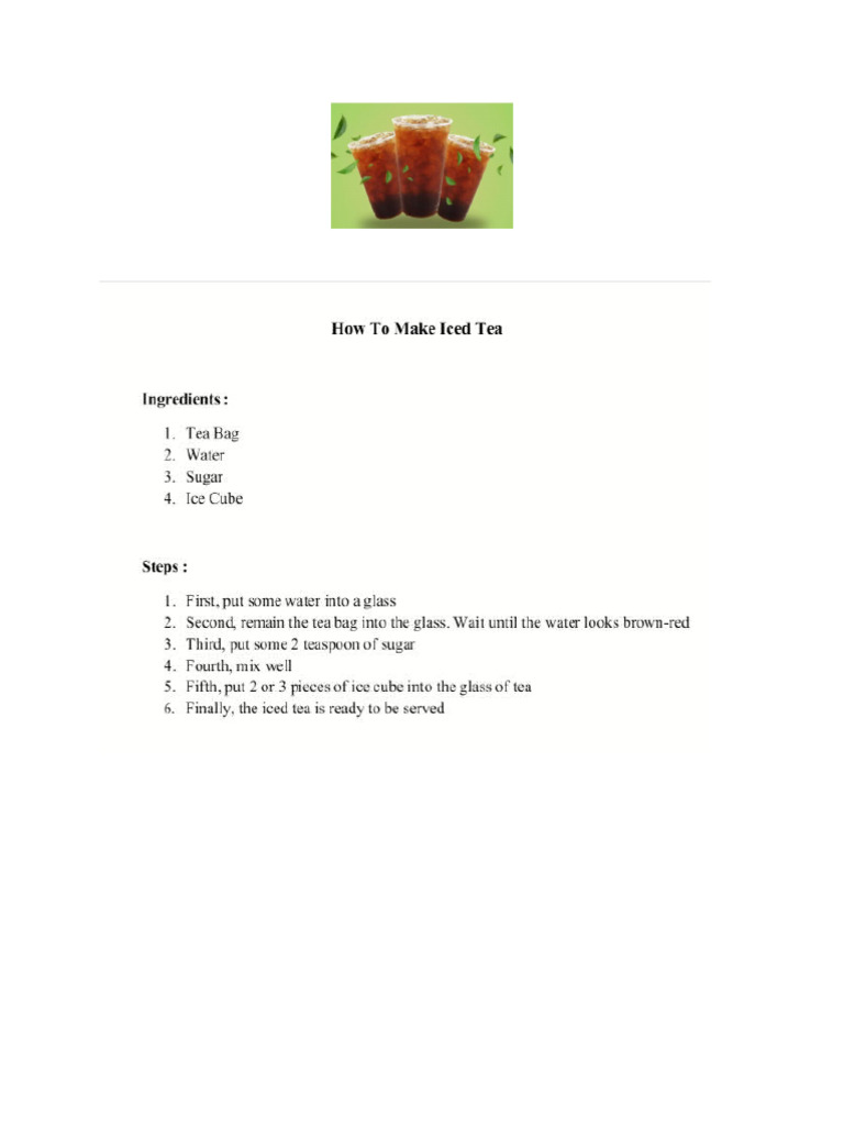 HOW TO MAKE ICE TEA | PDF