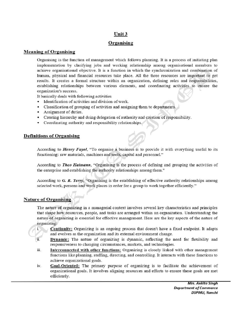 MVC Unit 3 Organising English | PDF