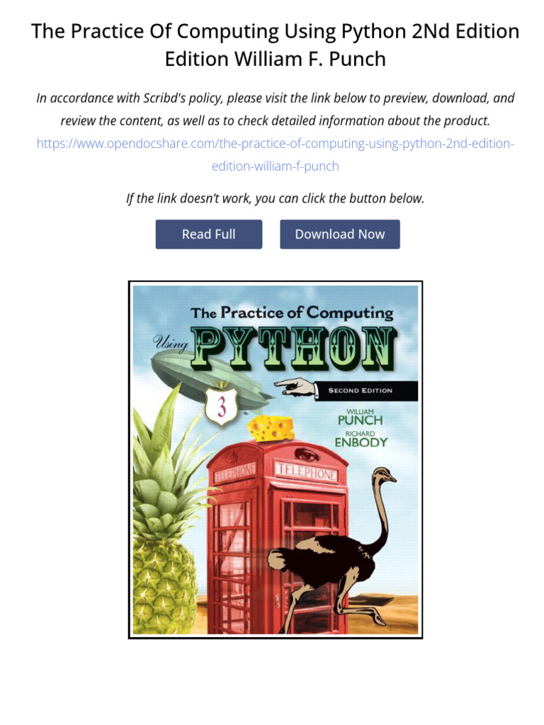 The Practice of Computing Using Python 2nd Edition Edition William F ...