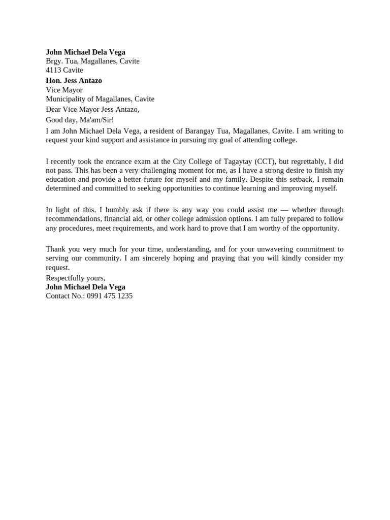 Letter of Intent Jess Antazo | PDF