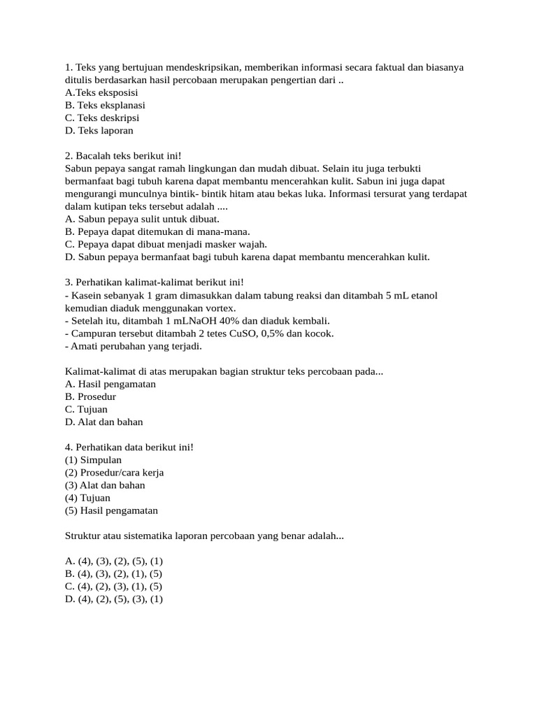 Soal Pas b Indo Kelas 9 Semseter 1 | PDF