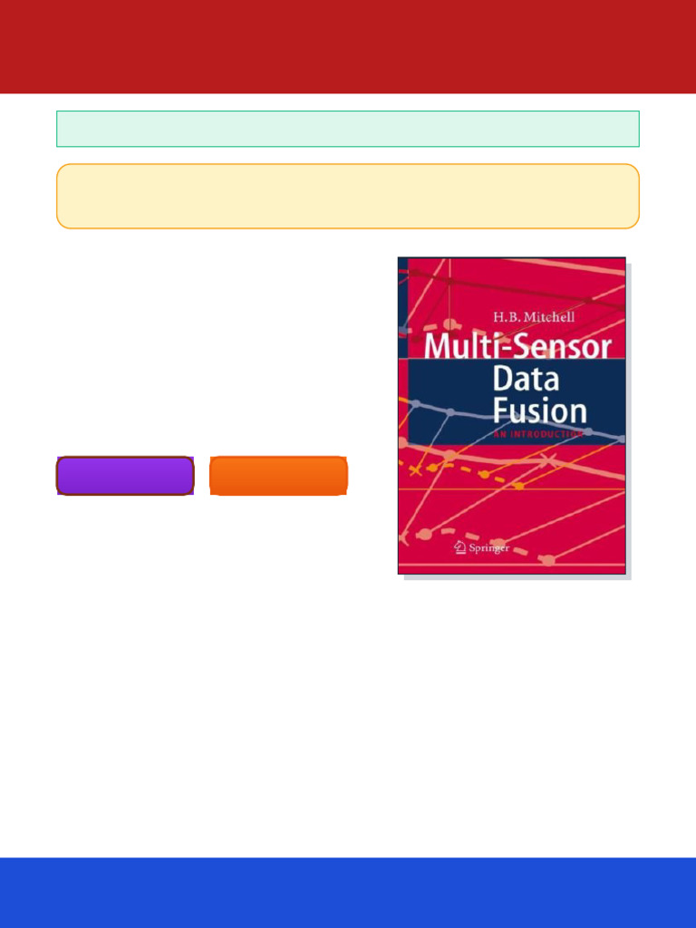 Multi Sensor Data Fusion An Introduction 1st Edition H.B. Mitchell ...