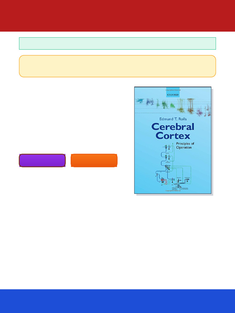 Cerebral Cortex: Principles of Operation 1st Edition Edmund T. Rolls ...