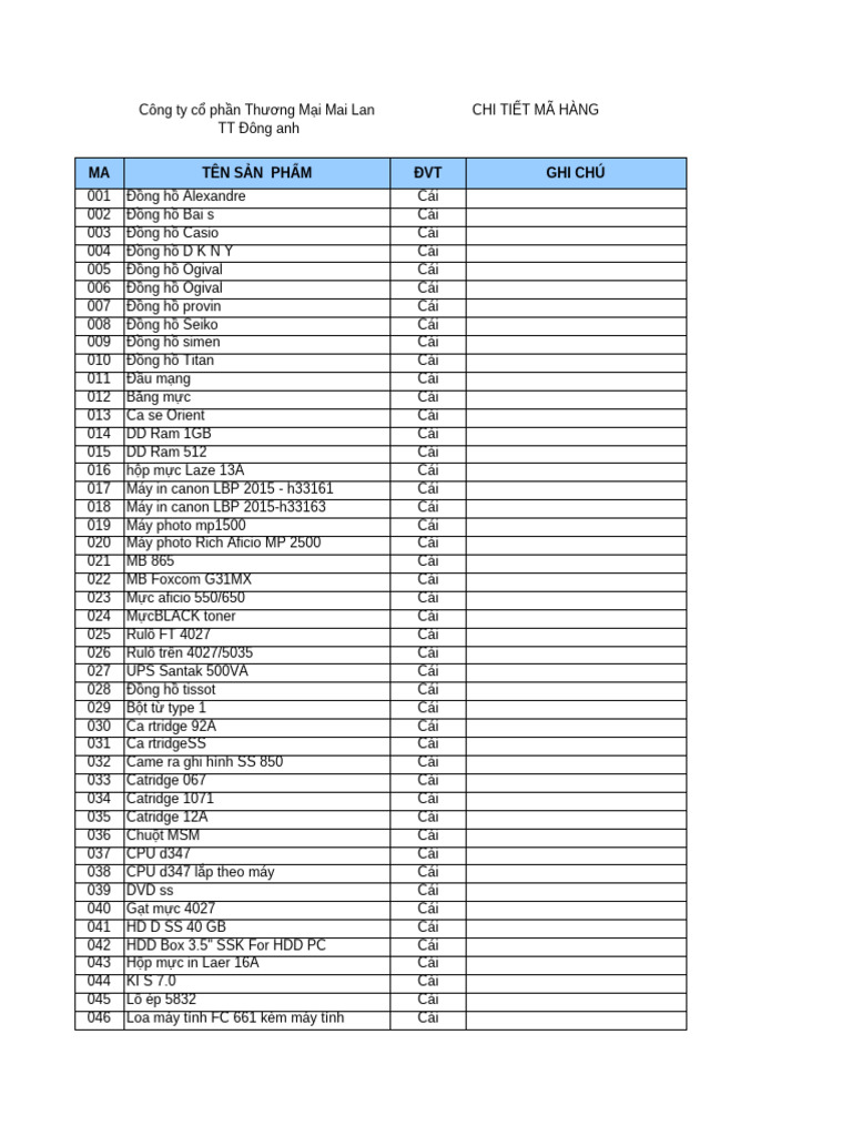 Quản lý mua bán hàng bằng EXCEL | PDF
