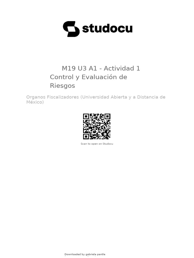 act 1 u3 | PDF | Auditoría | Riesgo