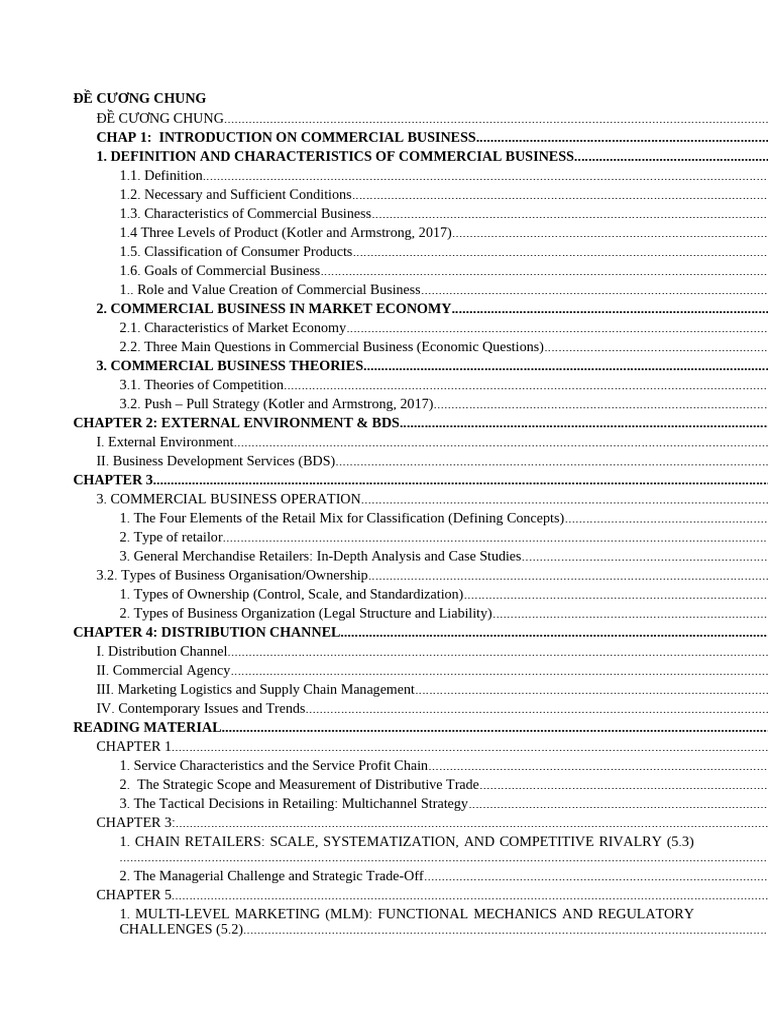 Đề cương KDTM (2) | PDF | Market (Economics) | Market Economy