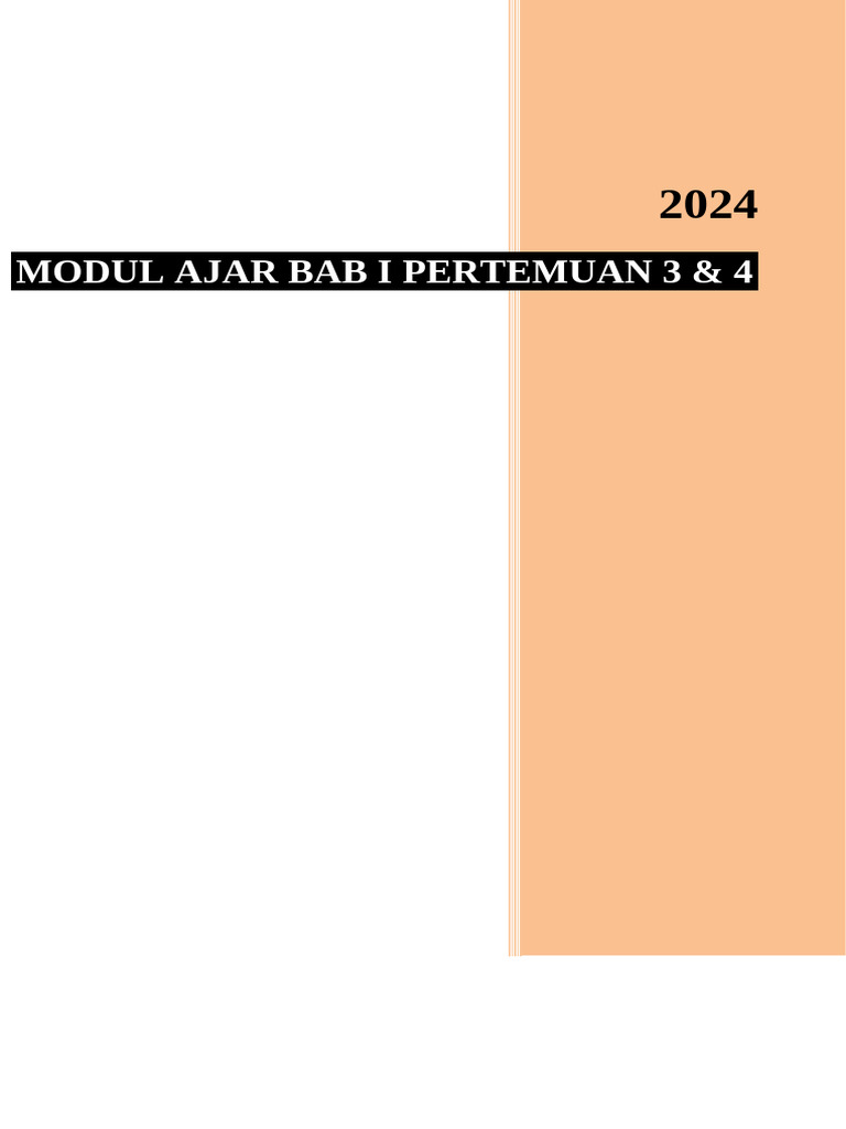 MODUL AJAR BAB I PERTEMUAN 3 DAN 4 | PDF