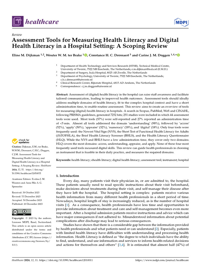 Assessment Tools for Measuring | PDF | Medicine | Health Care