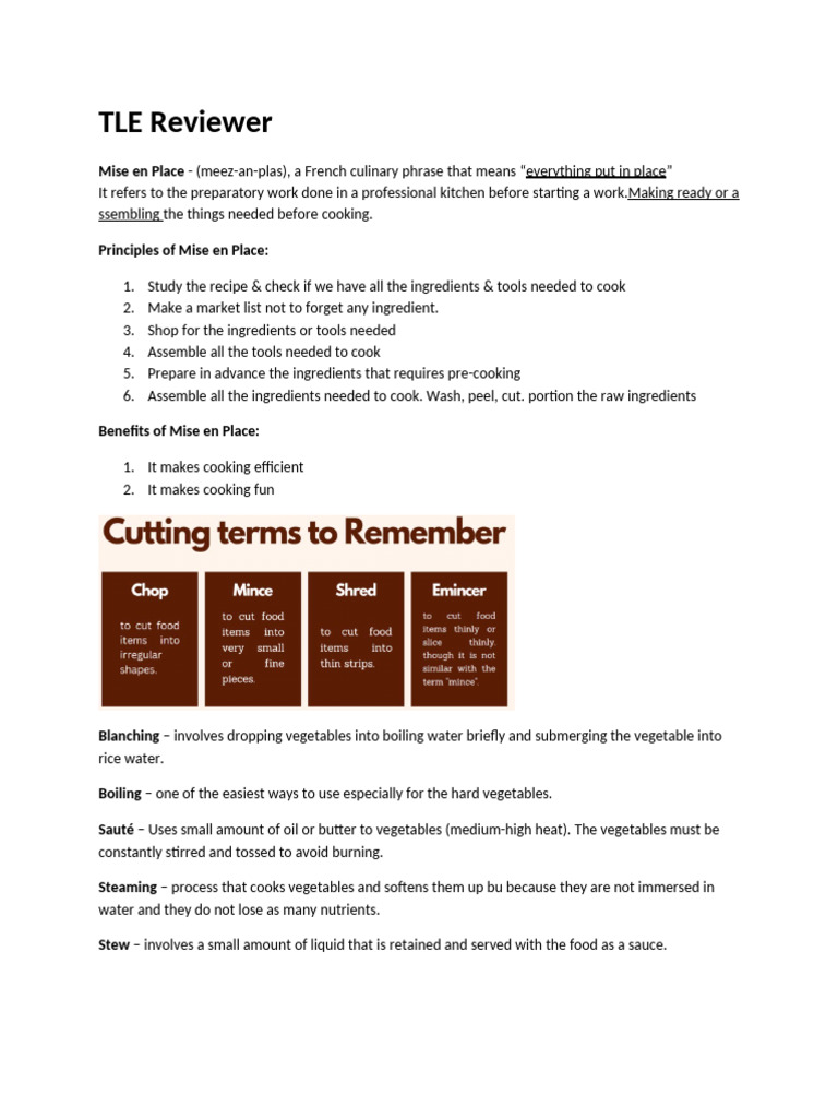 TLE Reviewer | PDF
