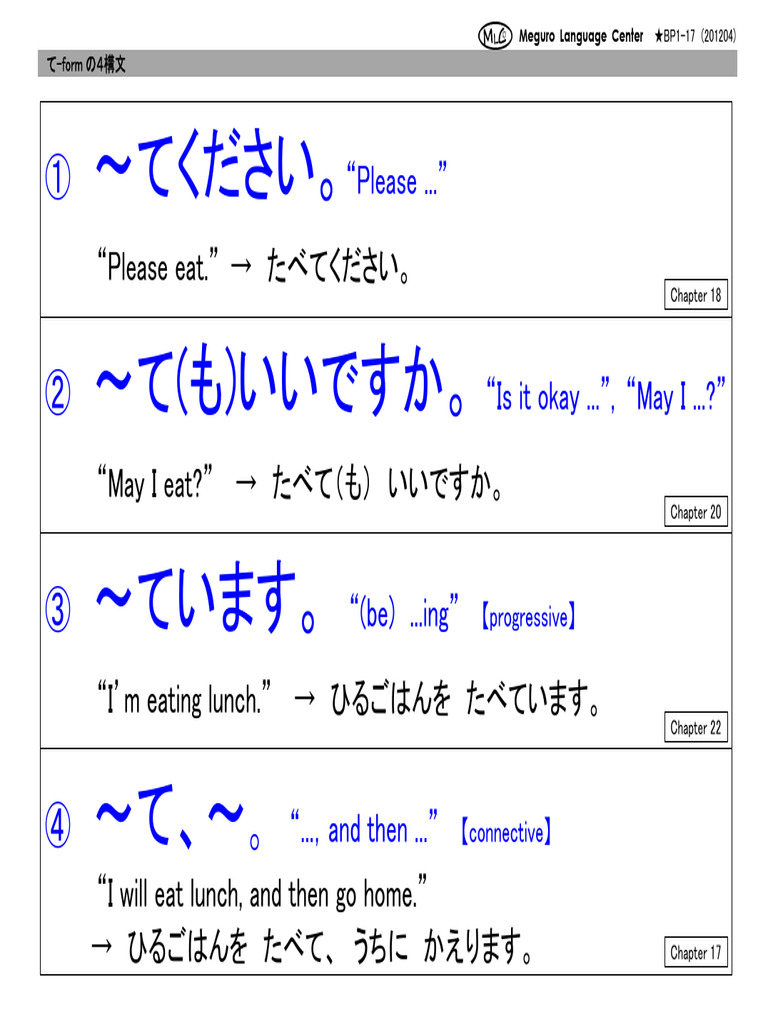 te-form 使い方 | PDF