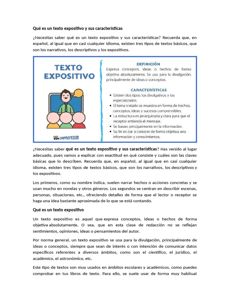 Textos Expositivos | PDF | Información