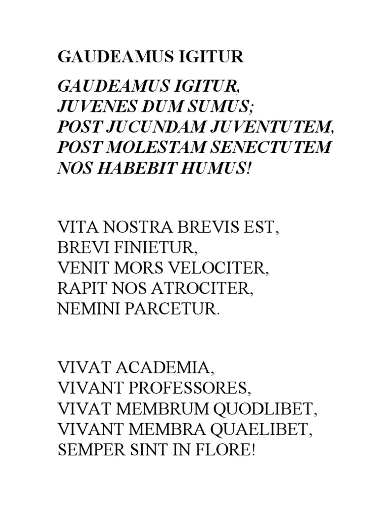 Gaudeamus Igitur | PDF