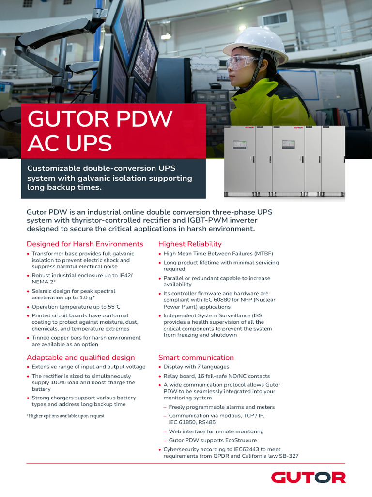 Gutor PDW Product Brochure | PDF | Rectifier | Electrical Engineering