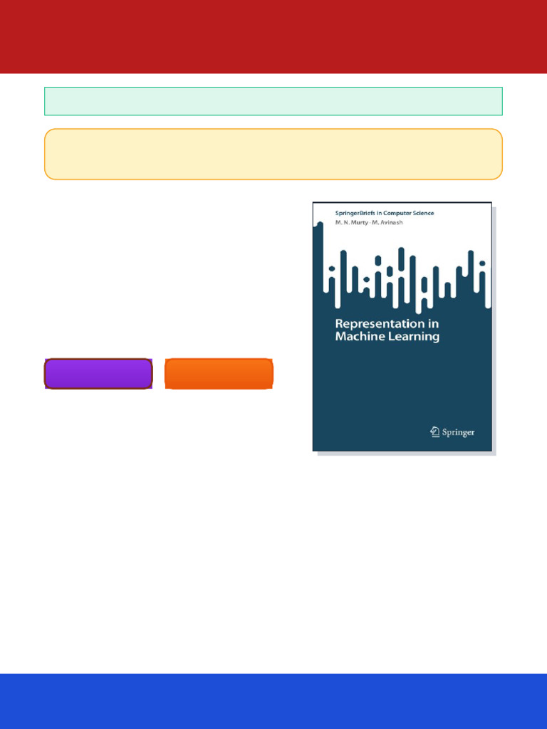 Representation in Machine Learning 1st Edition Murty ebook complete ...