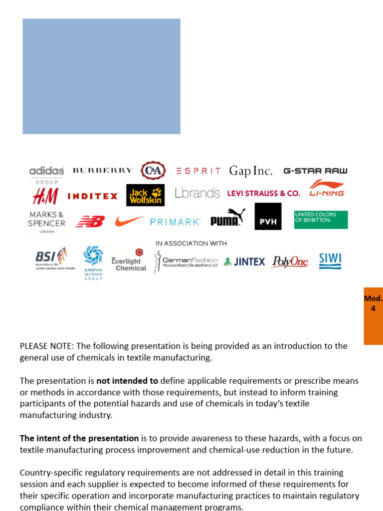 Hazardous Chemicals Management in Textiles | PDF | Chlorine | Waste