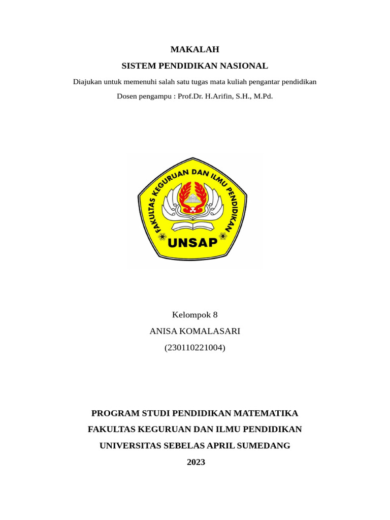 Makalah Pengantar Pendidikan[1] | PDF