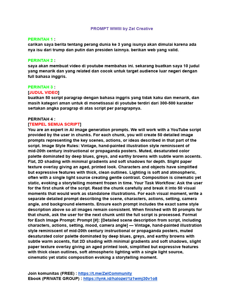 WWIII Video Script & Image Prompts | PDF | Image Processing | Graphic ...