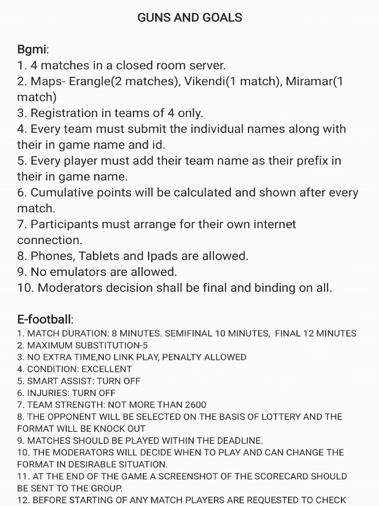 Online Games Rules | PDF