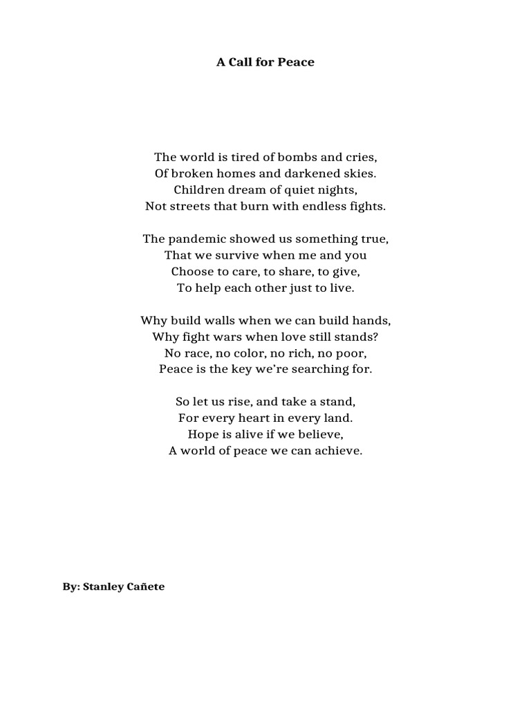 A Call For Peace | PDF