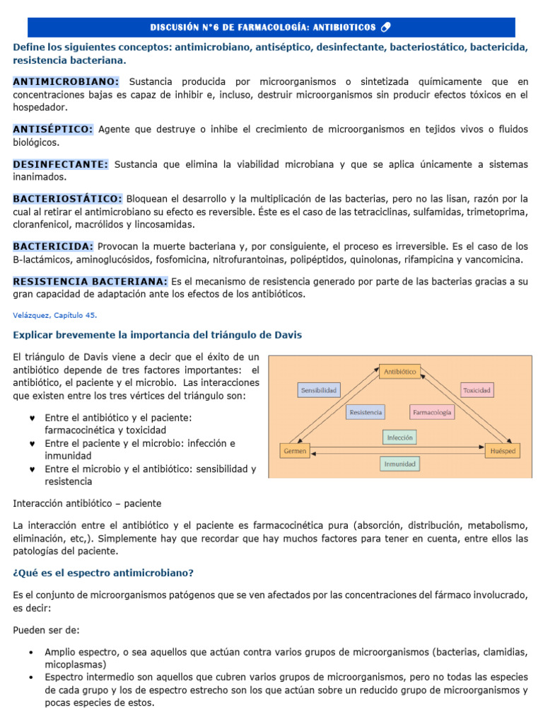 Conceptos Clave en Farmacología de Antibióticos | PDF | Penicilina ...
