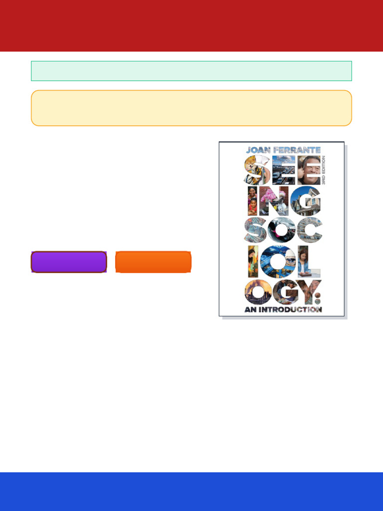 Seeing Sociology An Introduction Joan Ferrante ebook advanced digital ...