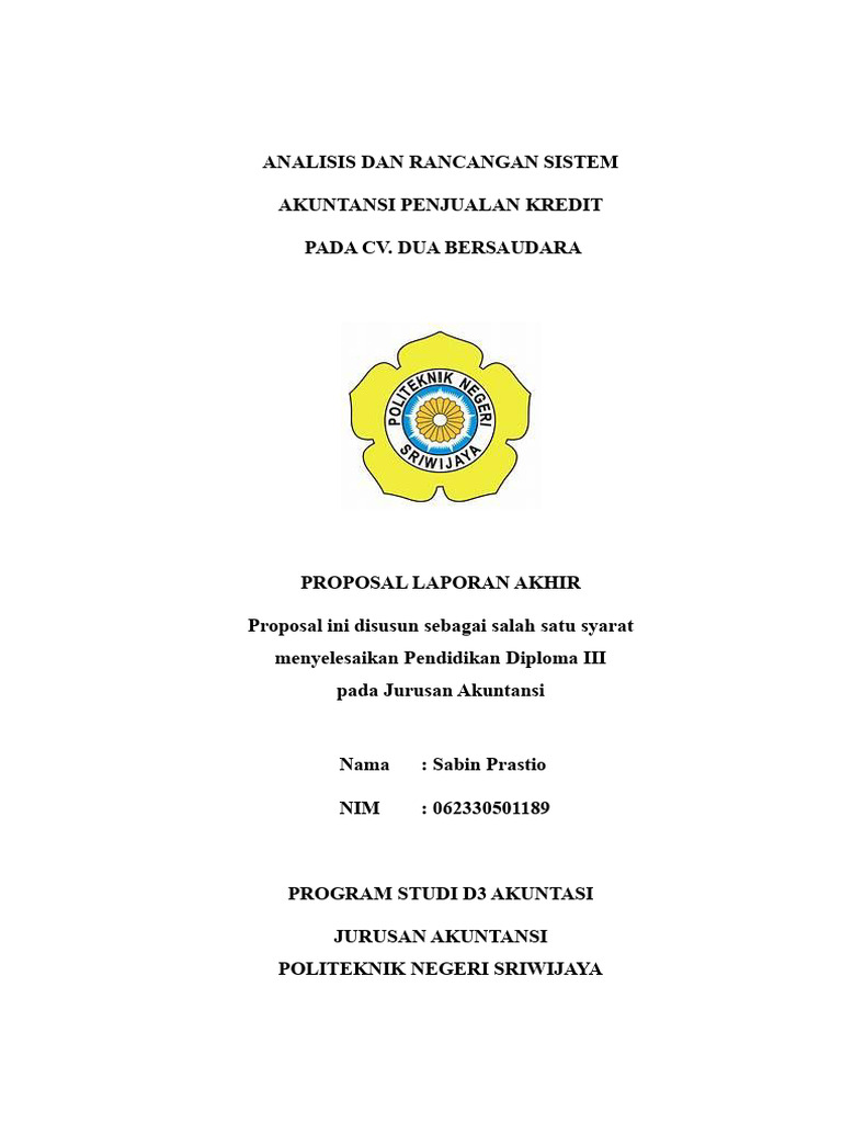Rancangan Sistem Akuntansi Kredit CV. Dua Bersaudara | PDF