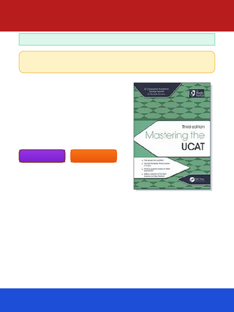 Mastering the UCAT Third Edition Nordstrom ebook complete file download ...