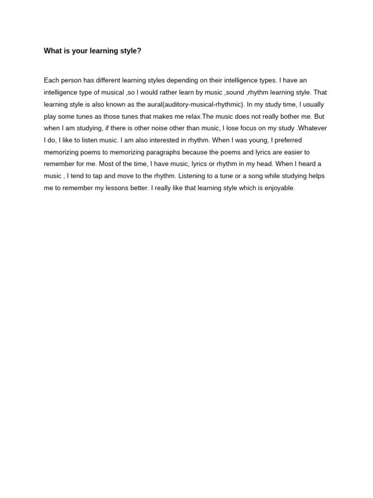 Understanding Aural Learning Styles | PDF