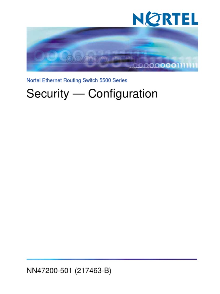 Nortel Switch 5500 Series-Security - Configuration | PDF | Radius ...