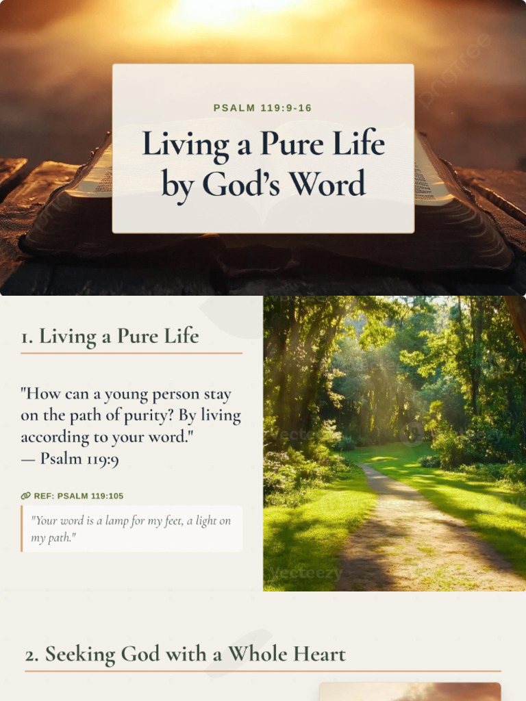 Living A Pure Life - Visuals & Large Fonts | PDF