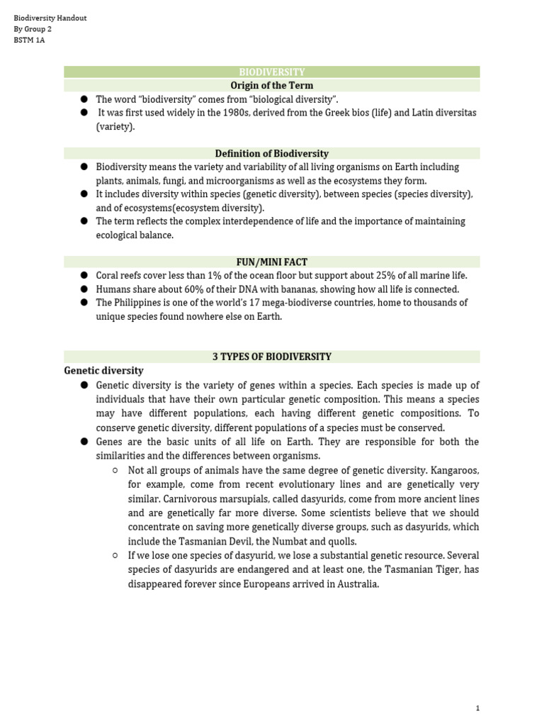 Understanding Biodiversity Essentials | PDF | Conservation Biology ...