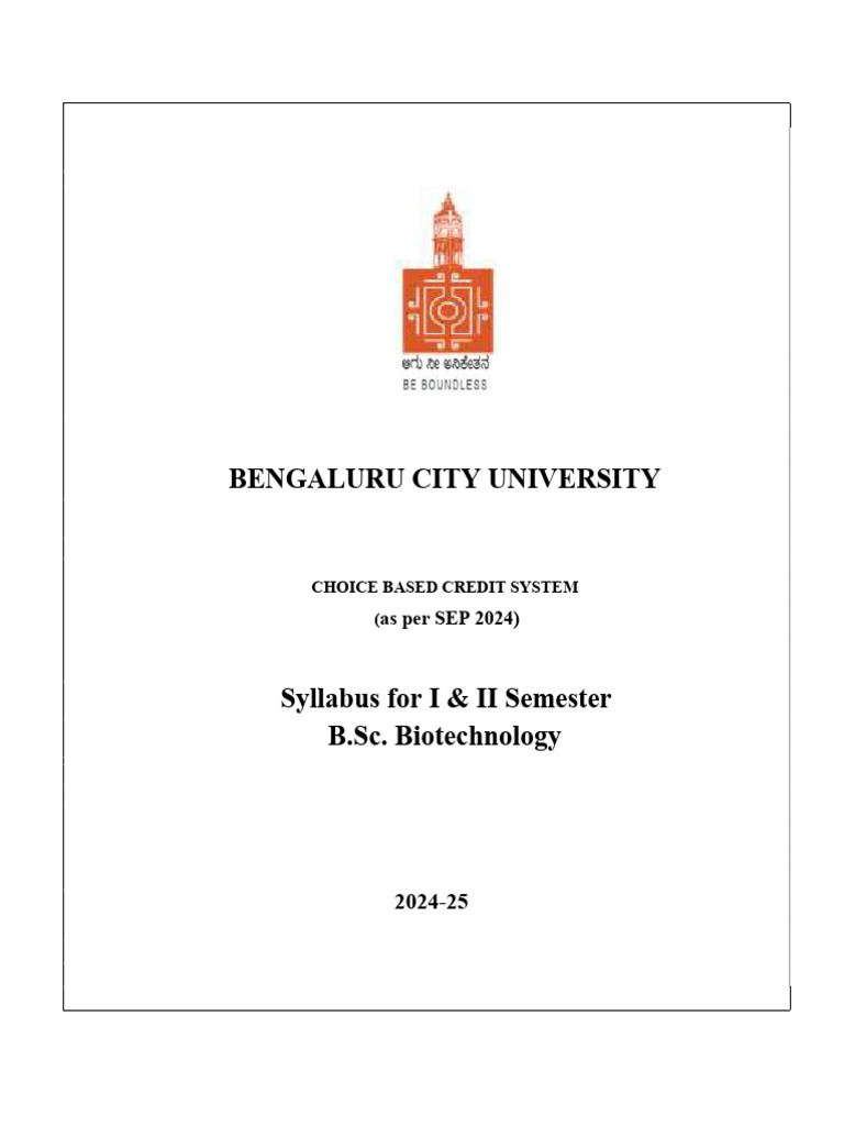 B.Sc. Biotechnology Syllabus 2024-25 | PDF | Chromosome | Antimicrobial