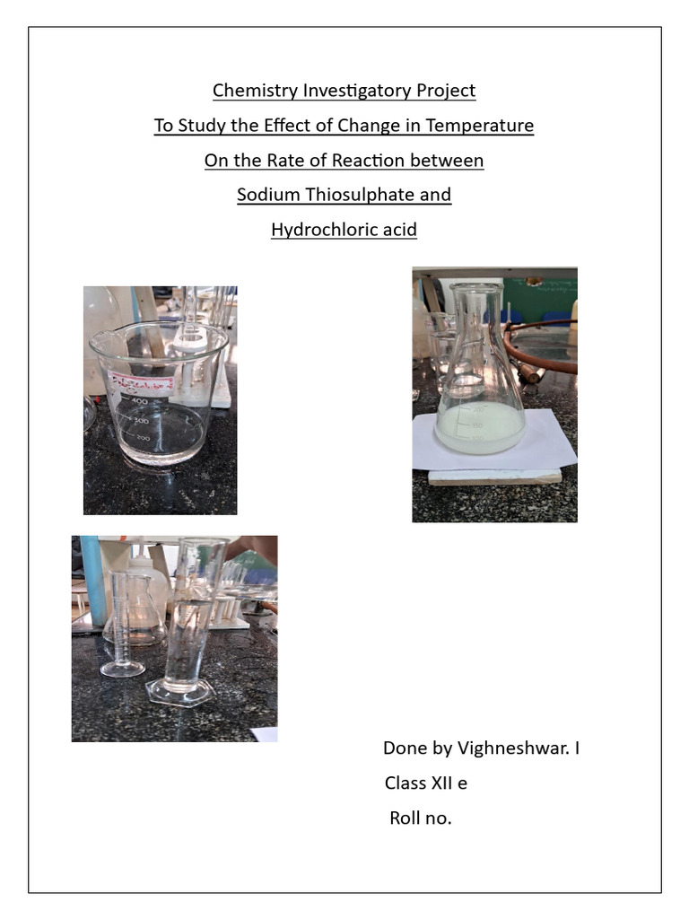 Chemistry Investigatory Project | PDF | Reaction Rate | Temperature