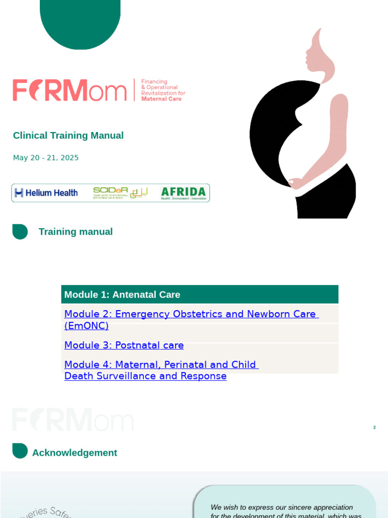 For Mom Clinical Training Modules_vf | PDF | Pregnancy | Human Pregnancy