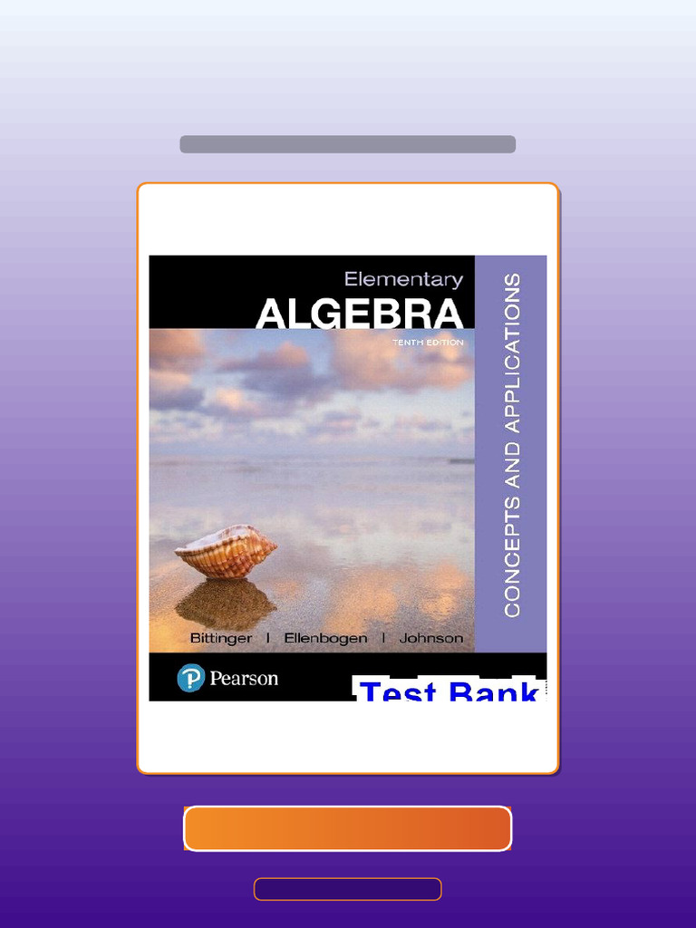 Test Bank of Elementary Algebra Concepts and Applications 10th Edition ...