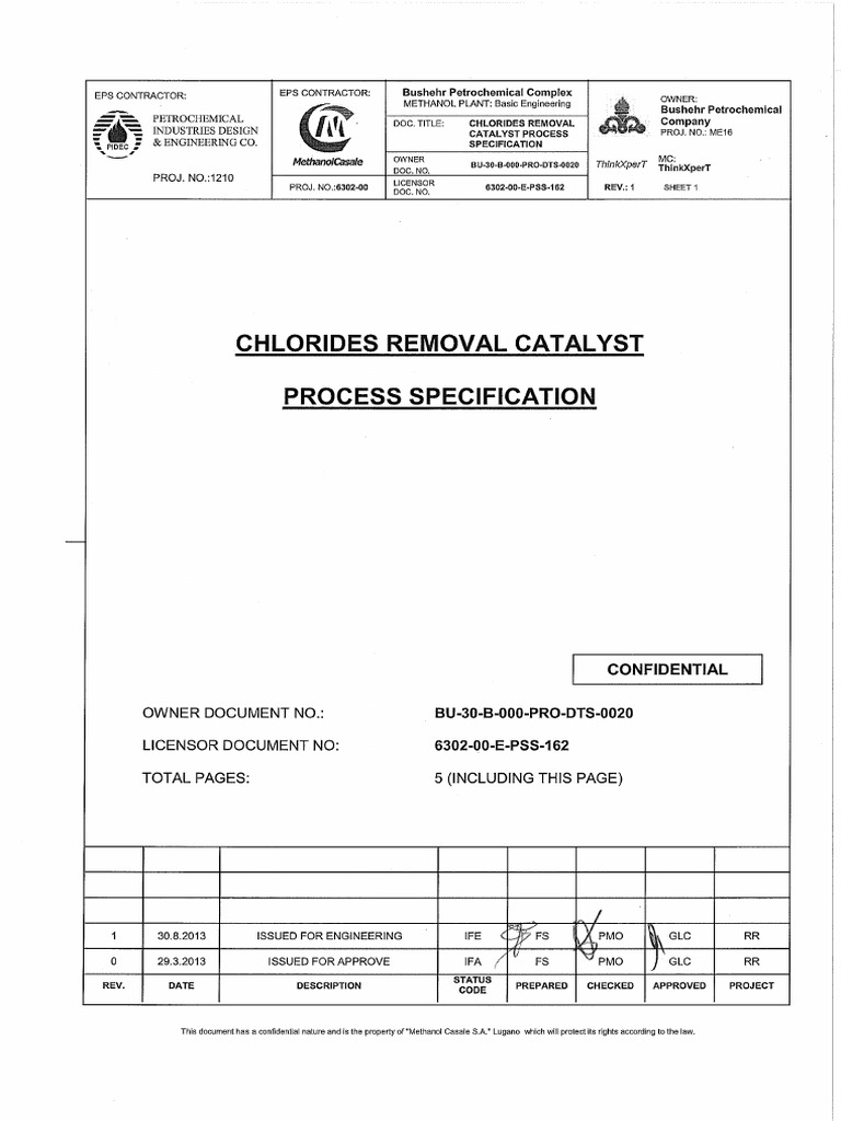 6302 00 E PSS 162 01_Chlorides Removal Reactor Cat | PDF | Chemical ...