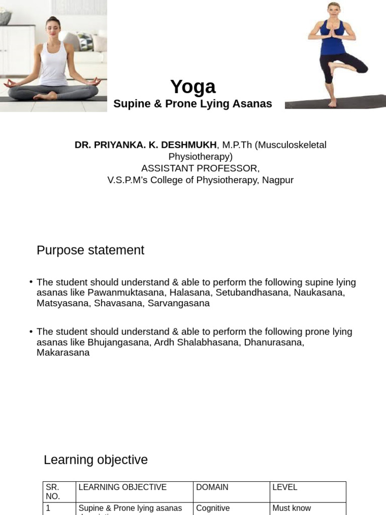 Supine & Prone Yoga Asanas Guide | PDF | Abdomen | Asana