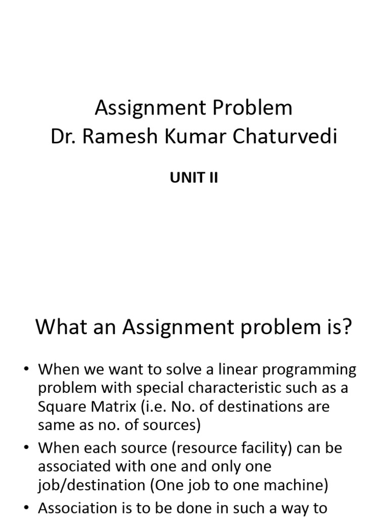 Assignment Problem | PDF | Mathematical Relations | Theoretical Computer Science