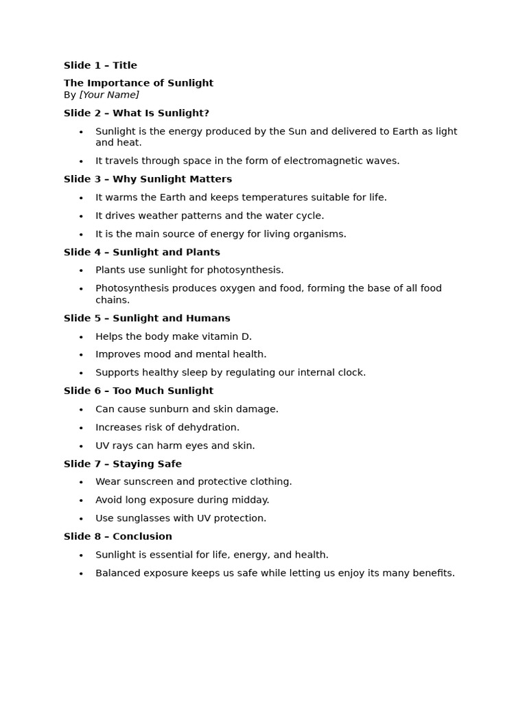 The Essential Benefits of Sunlight | PDF