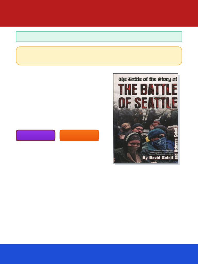 The Battle of the Story of the Battle of Seattle 1st Edition Rebecca ...