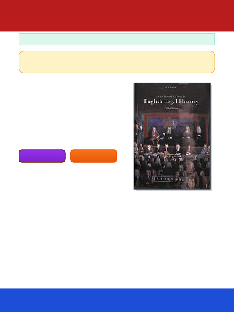 An Introduction to English Legal History 5th Edition John Baker ebook ...