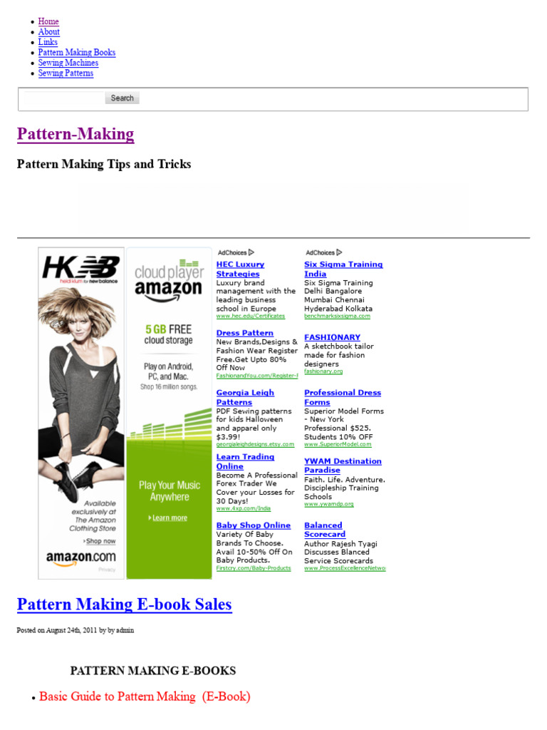 Pattern Making E-Book for Beginners | PDF | Seam (Sewing) | Knitting