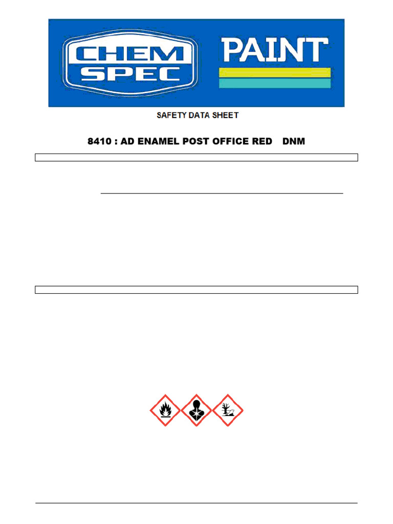 Enamel Paint Post Office Red | PDF | Dangerous Goods | Occupational ...