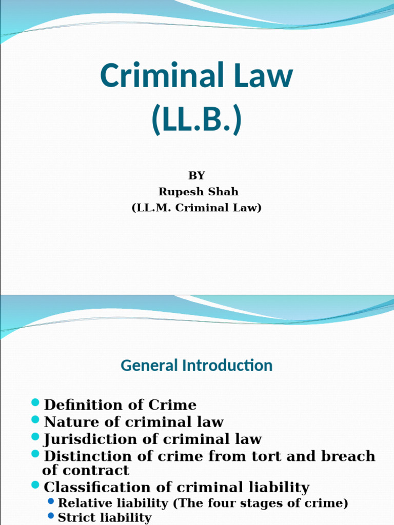 Overview of Criminal Law Principles | PDF | Mens Rea | Crimes