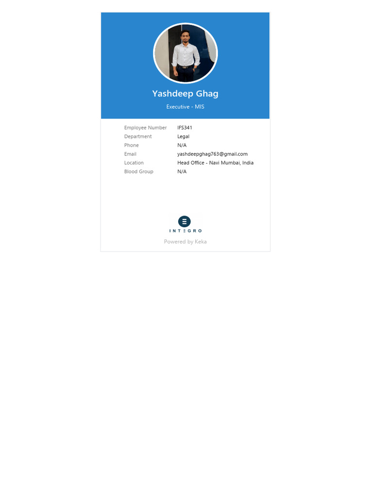 Yashdeep Ghag - MIS Executive Profile | PDF