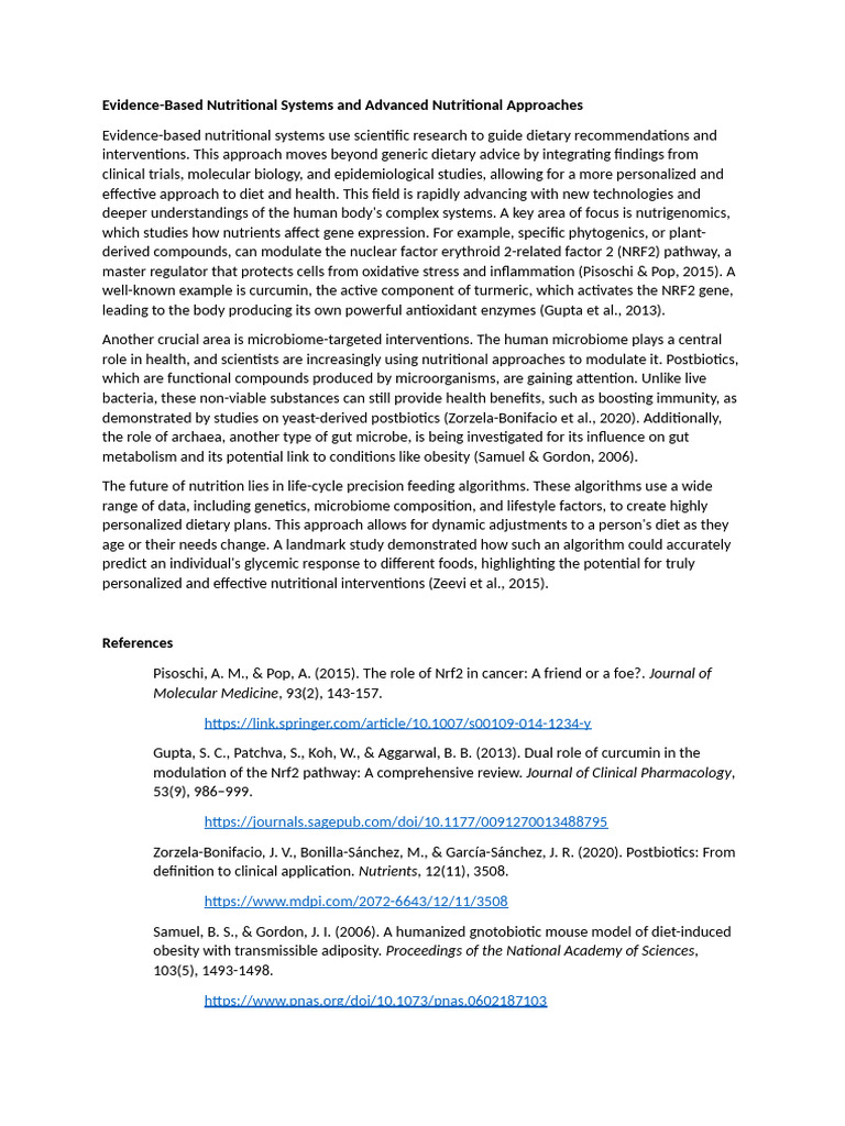 Evidence Based Nutritional System | PDF | Microorganism | Biology
