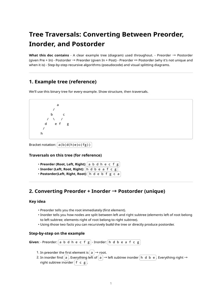 Tree Traversal Conversion Algorithms | PDF | Algorithms And Data ...
