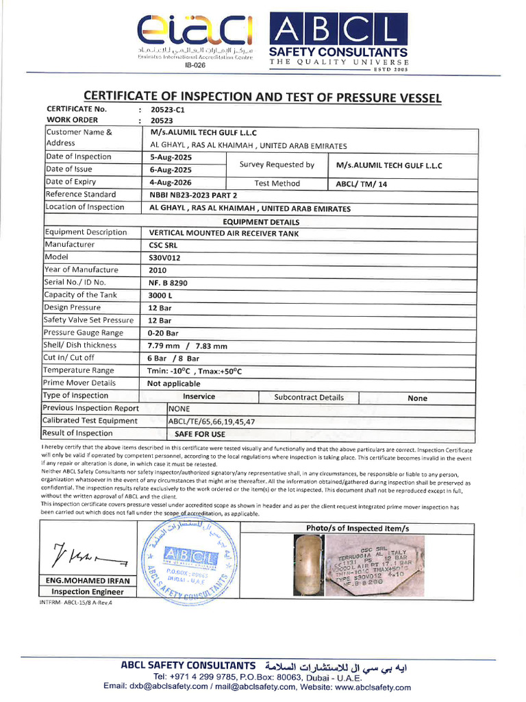 Pressure Vessel Alumil | PDF