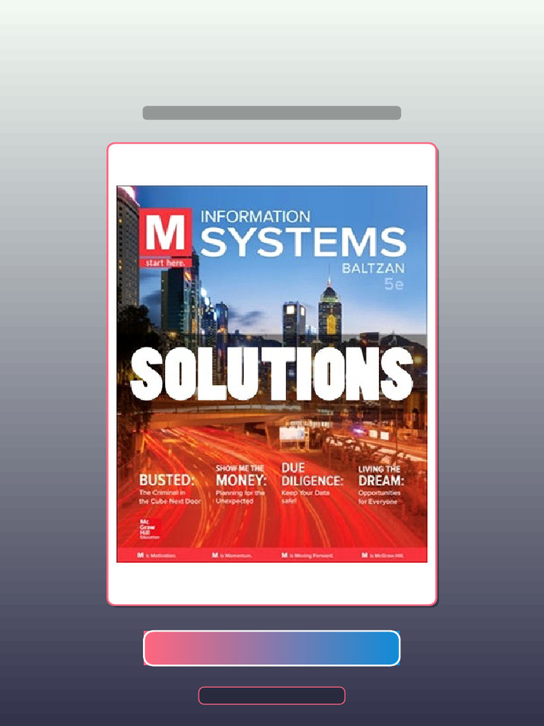 Solutions M Information Systems 5 Ed Baltzan Ebook and TestBank Bundle ...