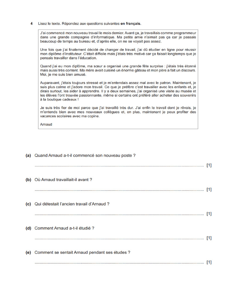 Reading Comprehension P2 and P4 | PDF